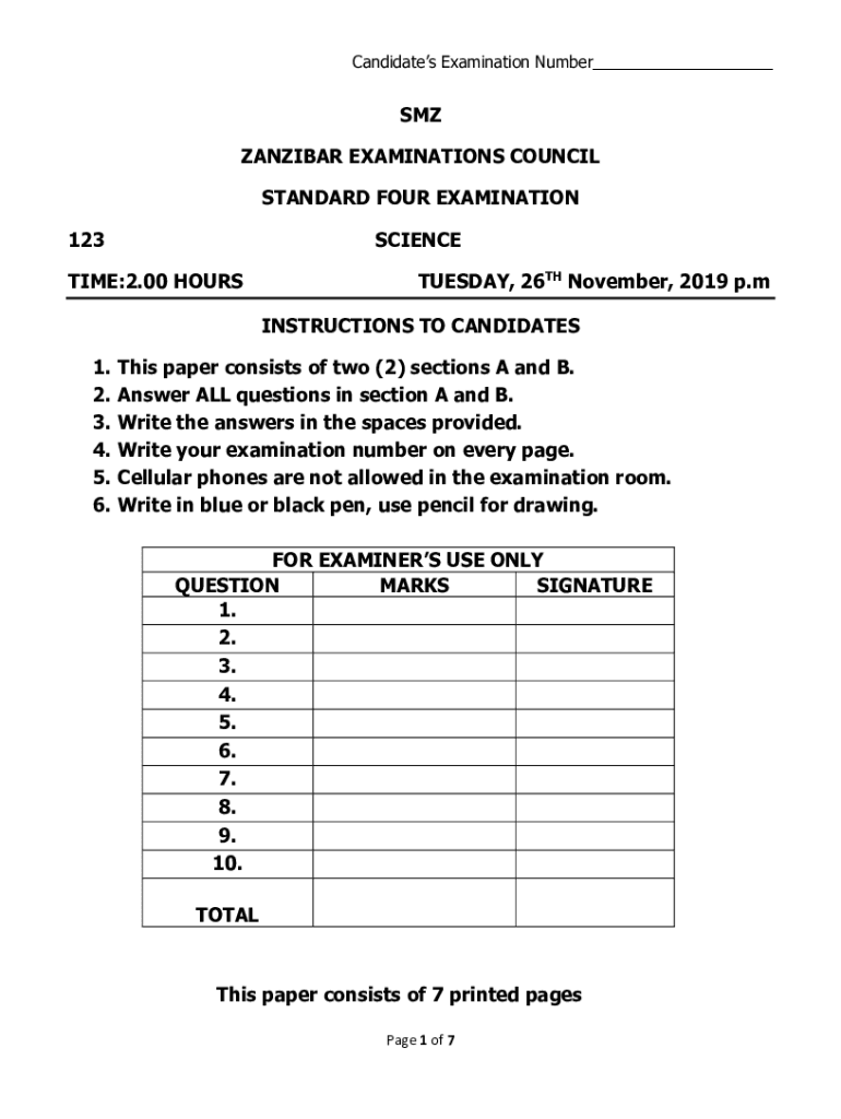 Fillable Online STANDARD FOUR EXAMINATION Fax Email Print - pdfFiller