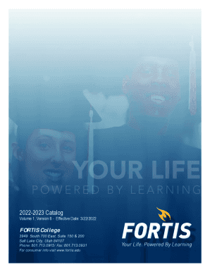 Fillable Online Fortis College Catalog 2022-2023 - POWERED BY LEARNING ...