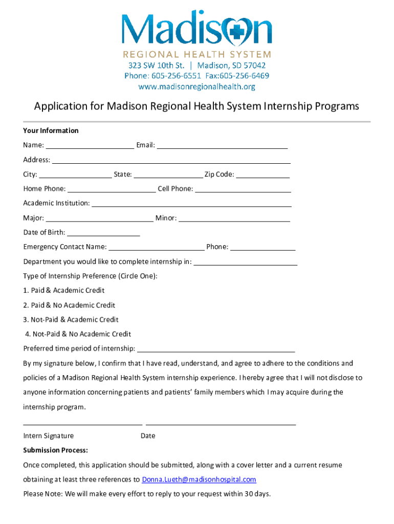 Fillable Online Internship Application Form Personal Details Mailing Address ... Fax Email Print ...