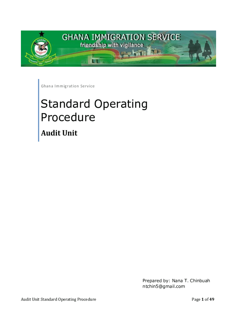 Fillable Online Standard Operating Procedure - Ghana Immigration ...