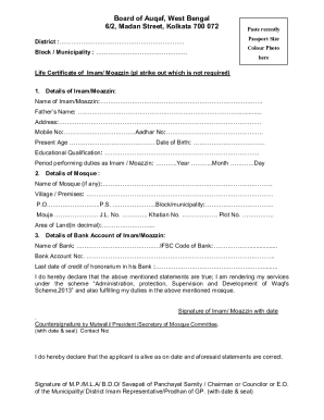 Fillable Online Life-Certificate-in-English.pdf - Auqaf Board ,WB Fax ...