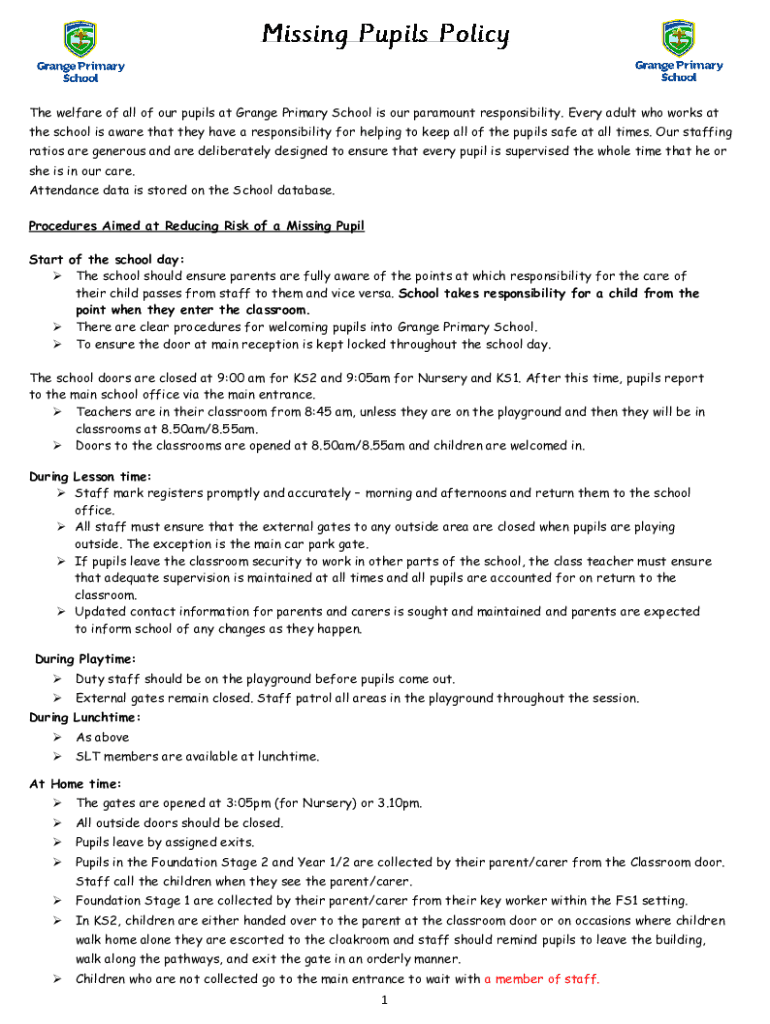Fillable Online Safeguarding Statement - Ridgeway Primary Academy Fax ...