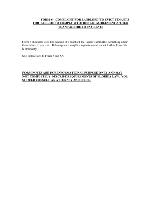 Fillable Online FORM 61- COMPLAINT FOR LANDLORD TO EVICT TENANTS FOR ...