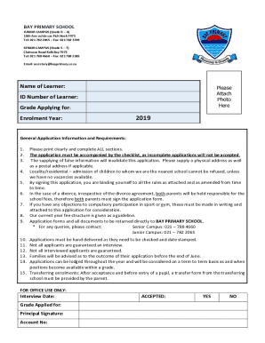 Fillable Online Bay Primary School Fax Email Print - pdfFiller