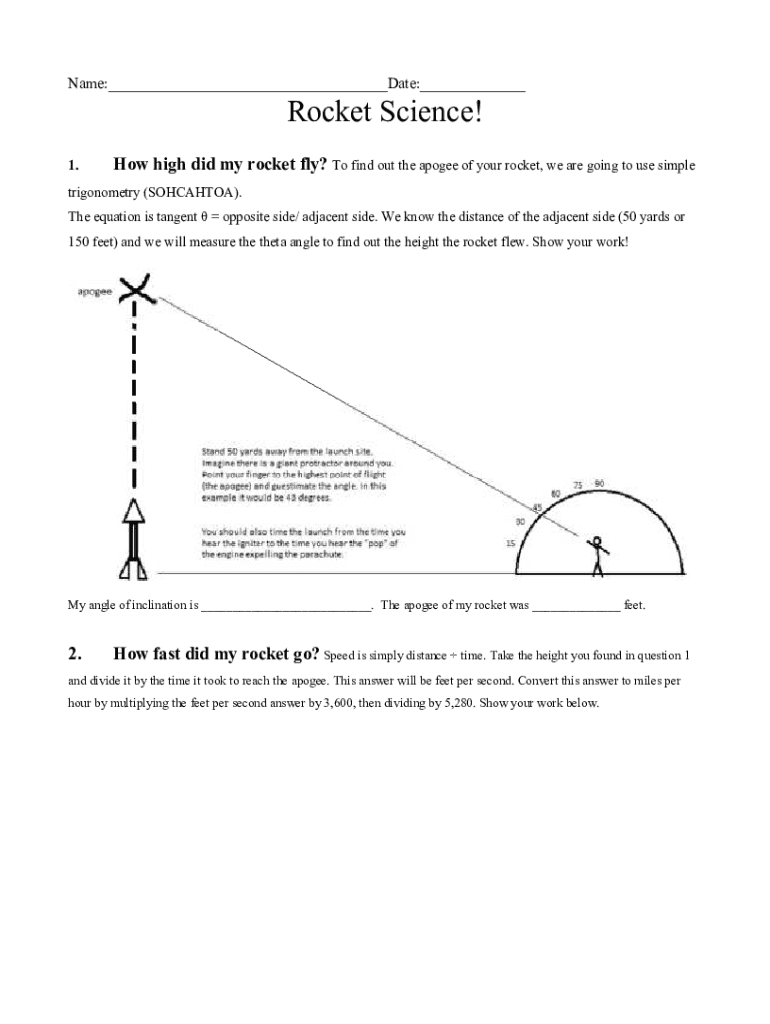 Fillable Online How High and Fast? The Equations of Motion - Apogee ...