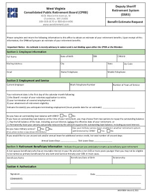 Fillable Online DEPUTY SHERIFFS' RETIREMENT SYSTEM (DSRS) Forms Fax ...