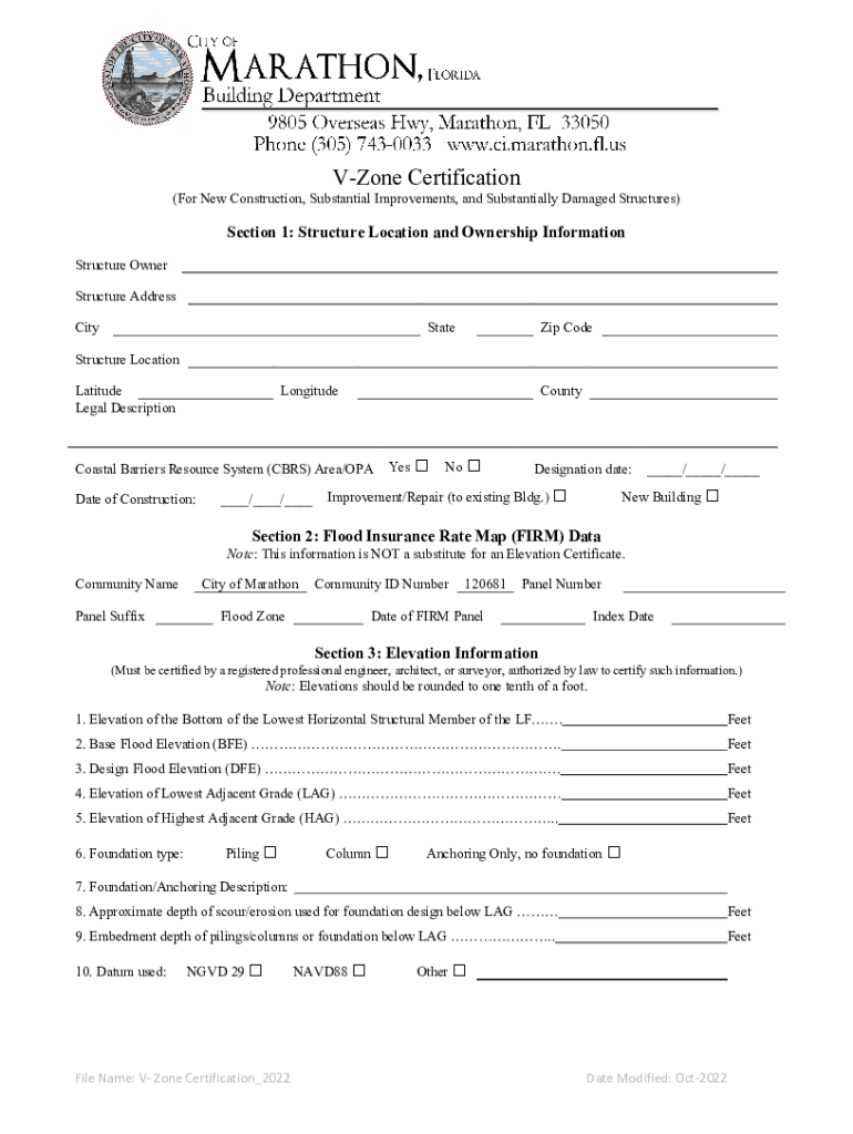 Fillable Online V- Zone Certification Fax Email Print - pdfFiller