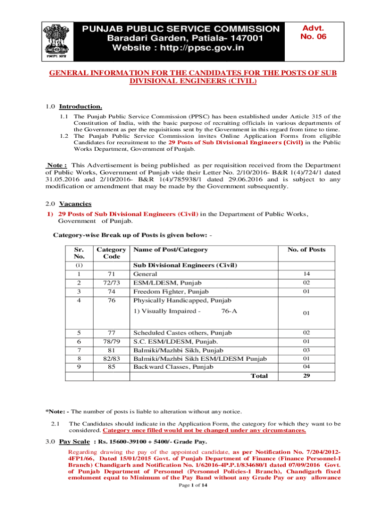 Fillable Online PPSC announced recruitment of... - Engineers Career Group Fax Email Print ...