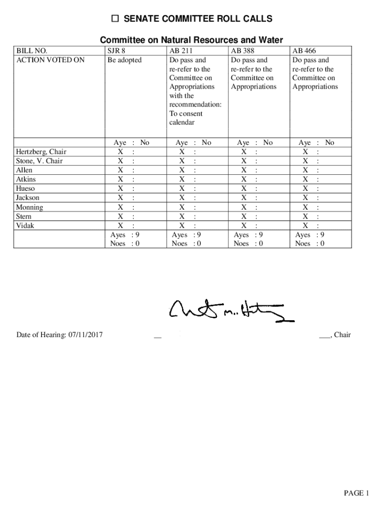 Fillable Online sntr senate ca agenda - Senate Natural Resources and ...