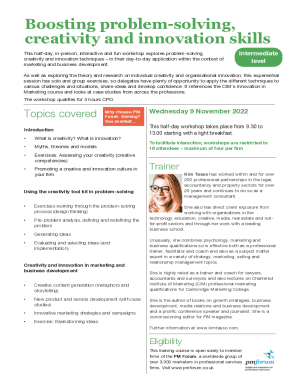 Fillable Online Boosting problem-solving, creativity and innovation ...