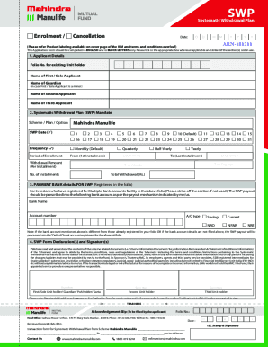 Fillable Online Systematic Withdrawal Plan (SWP) Form2022 edit.cdr Fax Email Print - pdfFiller