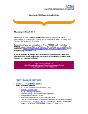 Fillable Online Welcome to the London and KSS foundation bulletin Fax ...