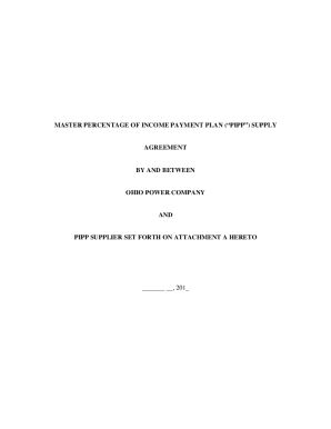 Fillable Online master percentage of income payment plan (pipp) supply ...