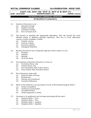 Fillable Online Mittal Commerce Classes CA FOUNDATION MOCK TEST Fax ...