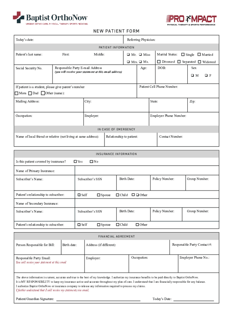 Fillable Online OrthoNow Form v4 - Pro Impact Fax Email Print - pdfFiller
