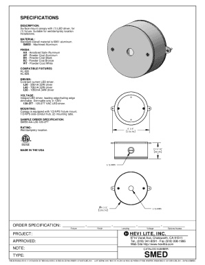 Fillable Online SMED SPEC SHEET - Sheet1 Fax Email Print - pdfFiller