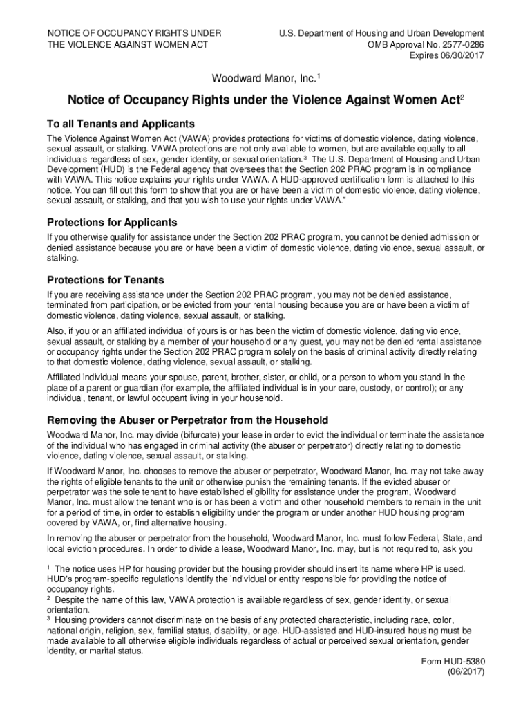 Fillable Online HUD-5380-DHA-Notice-of-Occupancy-Rights-under-the ...