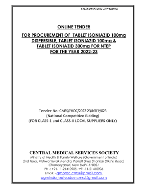 Fillable Online ONLINE TENDER Fax Email Print - pdfFiller