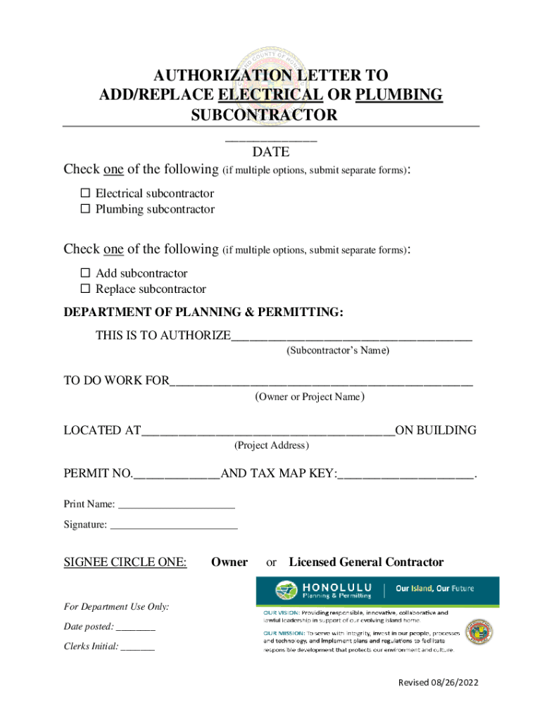 Fillable Online Electrical permits for contractors - The City of ...