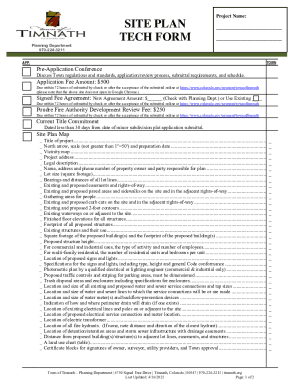 Fillable Online SITE PLAN TECH FORM - Town of Timnath Fax Email Print ...