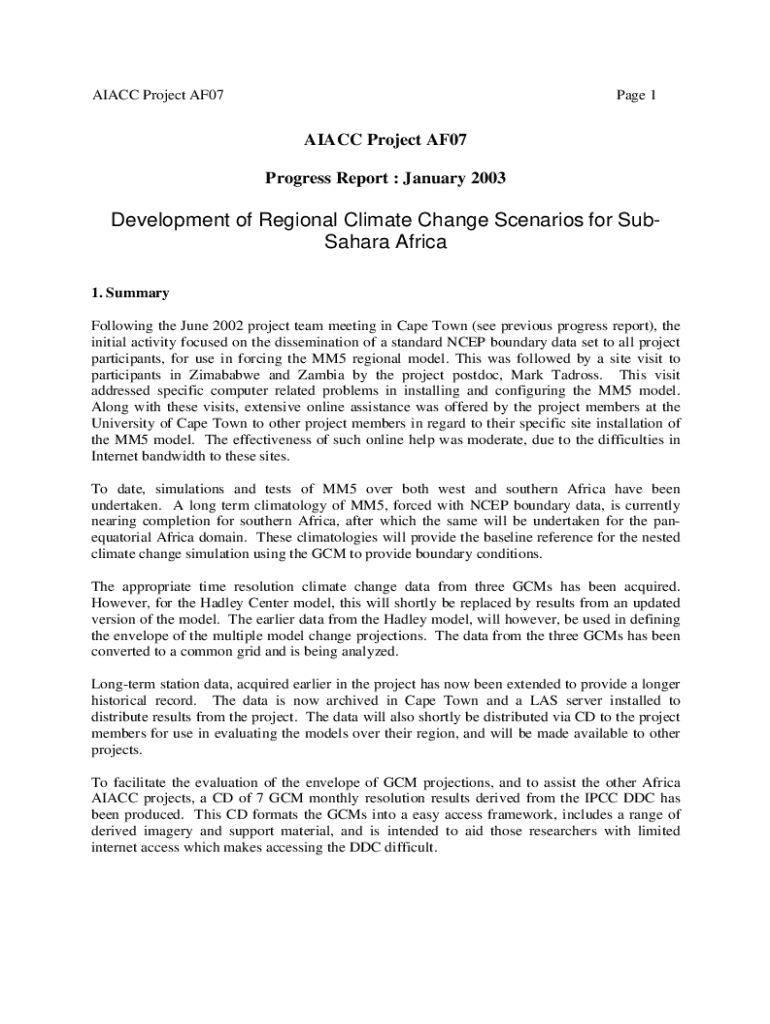 Fillable Online Regional fact sheet - Africa - IPCC Fax Email Print ...