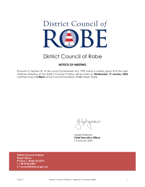 Fillable Online District Council of Robe Fax Email Print - pdfFiller