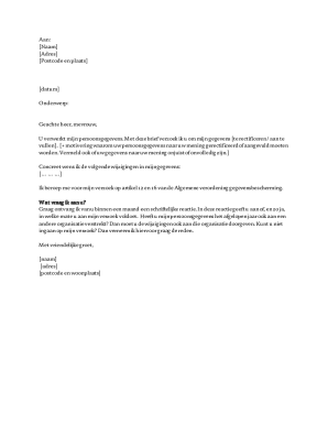 Invulbaar Online Aan: Naam Adres Postcode en plaats datum Onderwerp ...