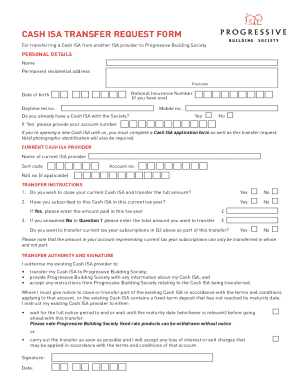 Fillable Online INTERNAL CASH ISA TRANSFER REQUEST FORM Fax Email Print ...