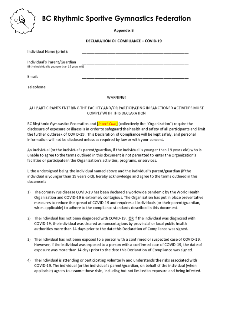 Fillable Online BC Rhythmic Sportive Gymnastics Federation Fax Email Print - pdfFiller