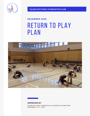 Fillable Online Return to Play plan - Island Rhythmic Gymnastics Club ...