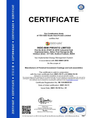 Fillable Online CERTIFICATE - Indo-MIM Fax Email Print - pdfFiller