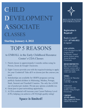 Fillable Online Child Development Associate Certificate - CUNY SPS Fax ...