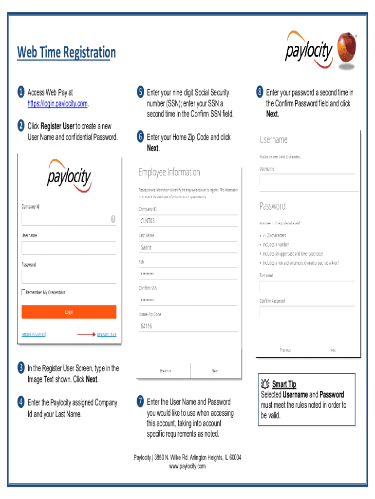 Fillable Online Self-register as a New User with Paylocity Fax Email ...