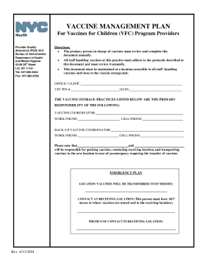 Fillable Online Vaccines for Children Program (VFC) - City of Chicago ...