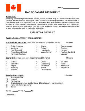 Fillable Online Canada - Provinces and Territories Worksheets & Maps ...