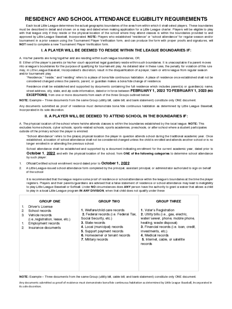 Fillable Online RESIDENCY AND SCHOOL ATTENDANCE ELIGIBILITY REQUIREMENTS - 2023.docx Fax Email ...