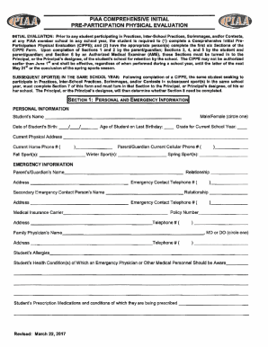 Fillable Online PIAA Athletic Form Fax Email Print - pdfFiller