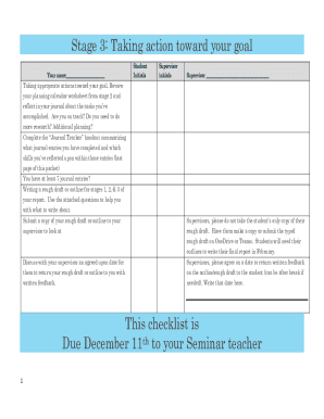 Fillable Online Stage 3. Taking appropriate actions toward your goal ...