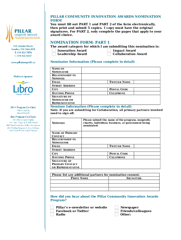 UVA HR Pillar Award Doc Template | pdfFiller