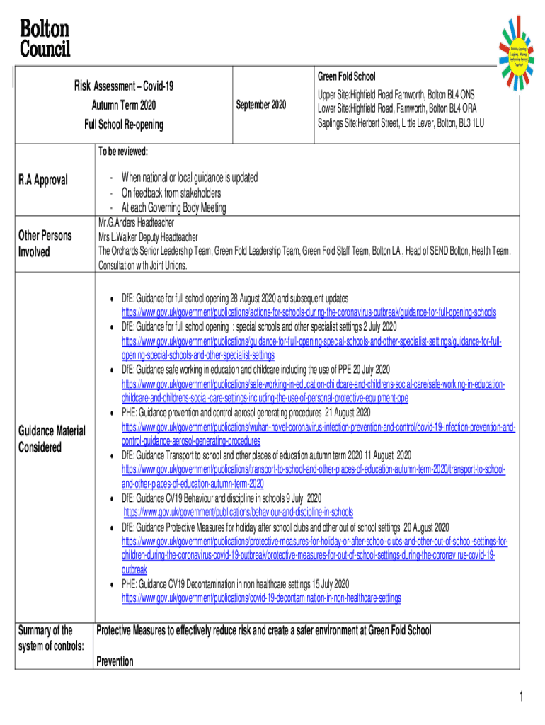 Fillable Online LEISURE SERVICES RISK ASSESSMENT FORM Fax Email Print ...
