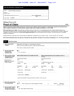 Fillable Online Request a Proof of Claim in a Probate Proceeding - IRS ...