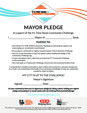 Fillable Online Mayor Signs It's Time Texas PledgeNewsRichardson, TX ...