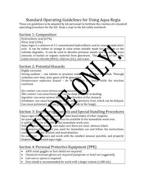 Fillable Online Standard Operating Guidelines for Using Aqua Regia Fax ...