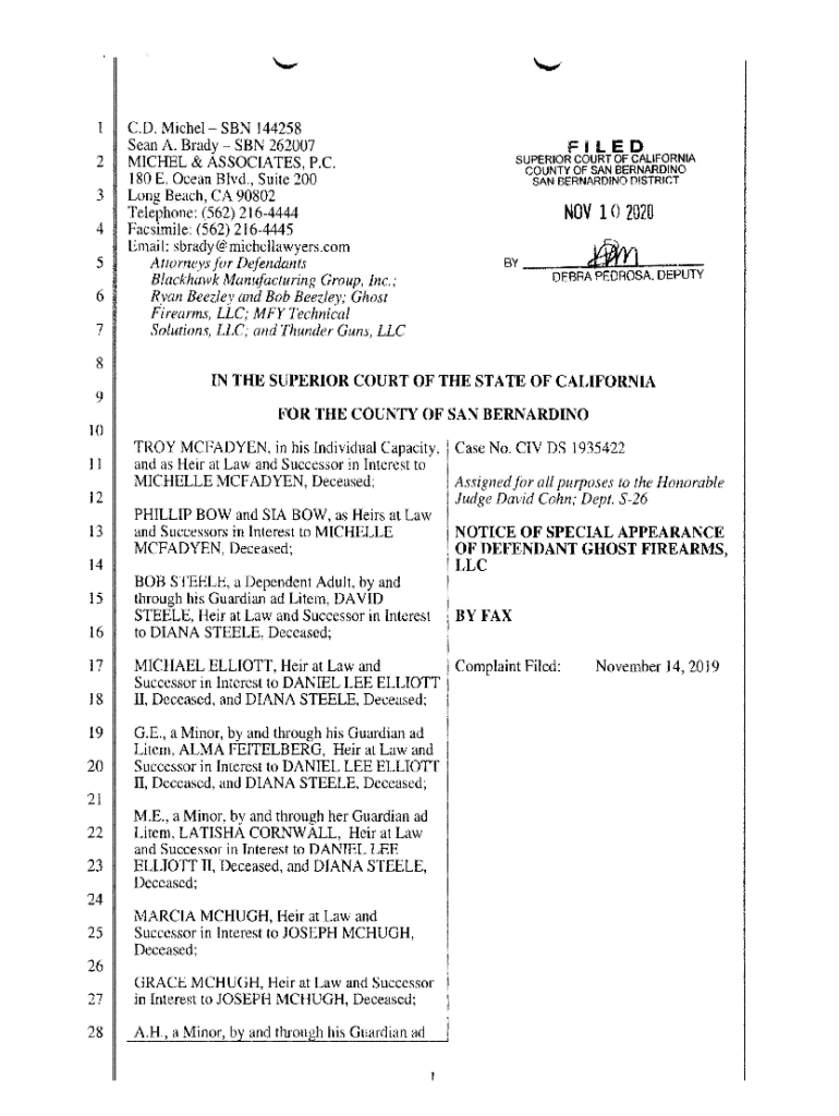 Fillable Online C.D. Michel - S.B.N. 262007 Anna Barvir Fax Email Print ...