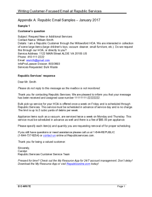 Fillable Online Writing Customer-Focused Email at Republic Services Fax ...