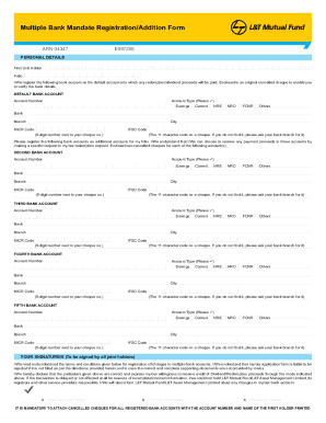 Fillable Online multiple bank account registration form - quant Mutual ...