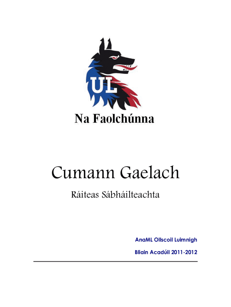 Fillable Online An Cumann Gaelach can be a place on campus for everyone ...