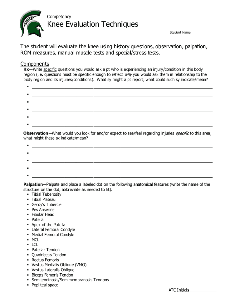 Fillable Online Knee Special Tests ReviewExpert Physio Top Tips ...