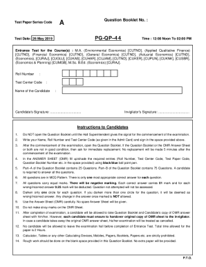Fillable Online Question Booklet No. : - PG-QP44 Fax Email Print ...