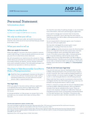 Fillable Online Personal statement - PSK Financial Services Fax Email ...